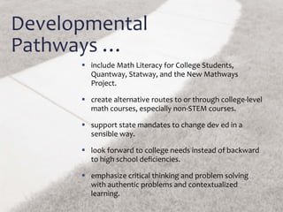 Math Lit & Pathways: 5 Years Later | PPT