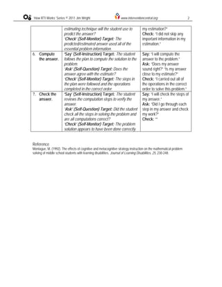 Math meta cog_strategy_montague_say_ask_check | PDF | Educational ...