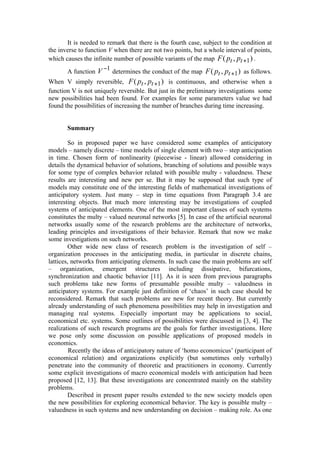 Some Two-Steps Discrete-Time Anticipatory Models with ‘Boiling ...