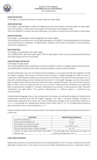 MATH(MODULE 6). LEARNING MATERIAL FOR MATH | PDF
