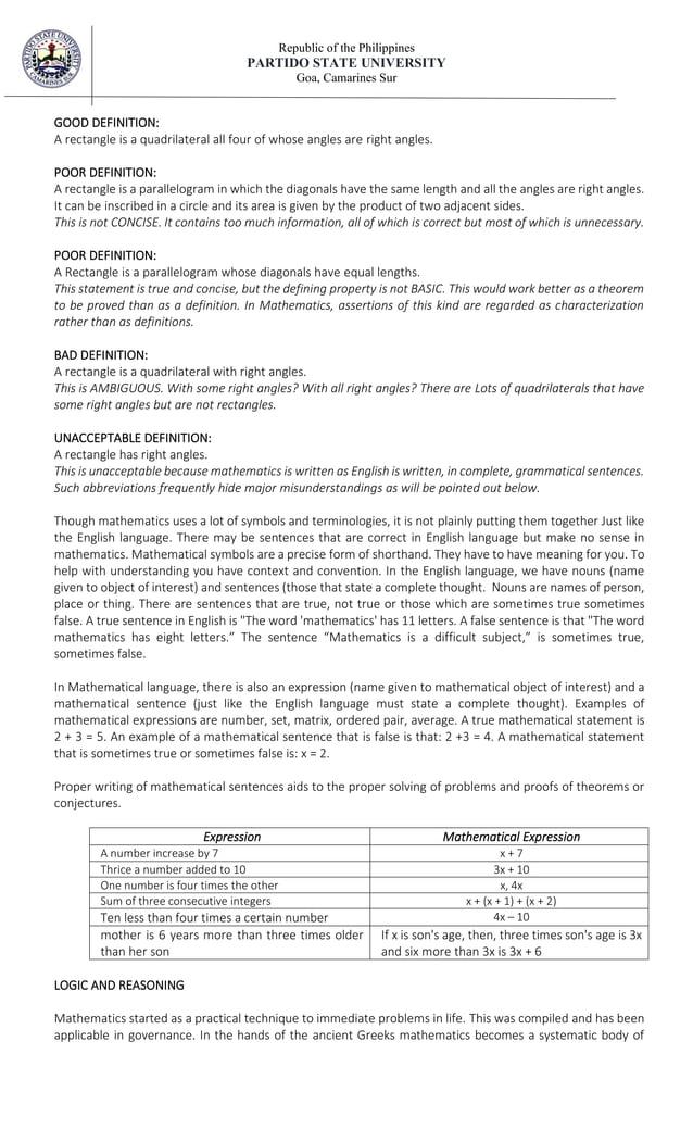 MATH(MODULE 6). LEARNING MATERIAL FOR MATH | PDF | Physics | Science
