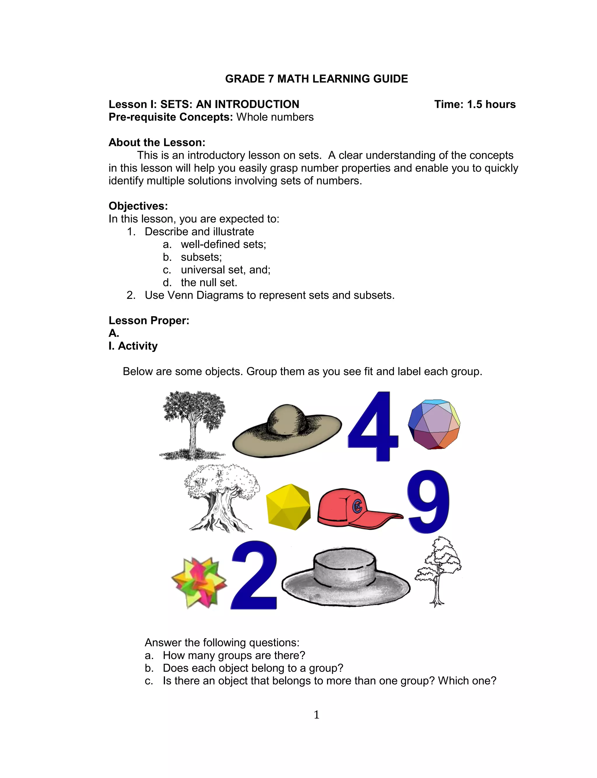 Learning Guide for Grade 7 Mathematics under the k-12 Curriculum in the ...