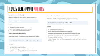 Penjelasan Detail Mengenai Matriks dan Rumus | PPTX