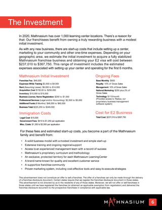 Mathnasium franchise e2 visa | PDF | Business | Business and Finance