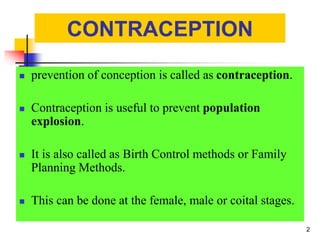 mathods of contraception | PPT | Birth Control | Reproductive Health