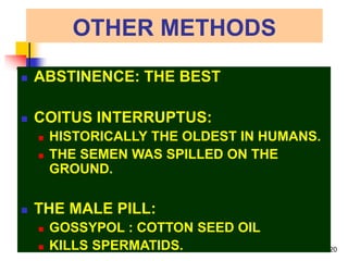 mathods of contraception | PPT | Birth Control | Reproductive Health