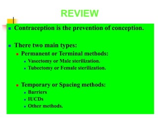 mathods of contraception | PPT | Birth Control | Reproductive Health