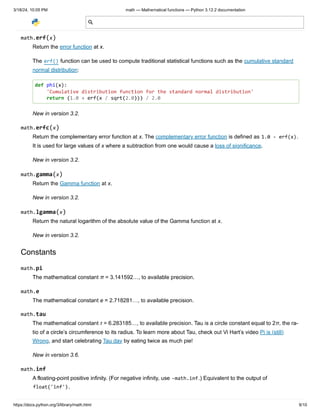 math operations ued in python and all used | PDF