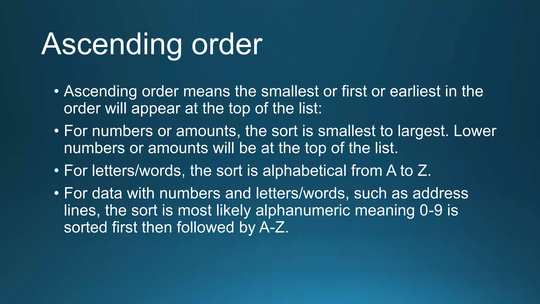Ascending and Descending order | PPTX
