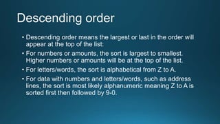 Ascending and Descending order | PPTX