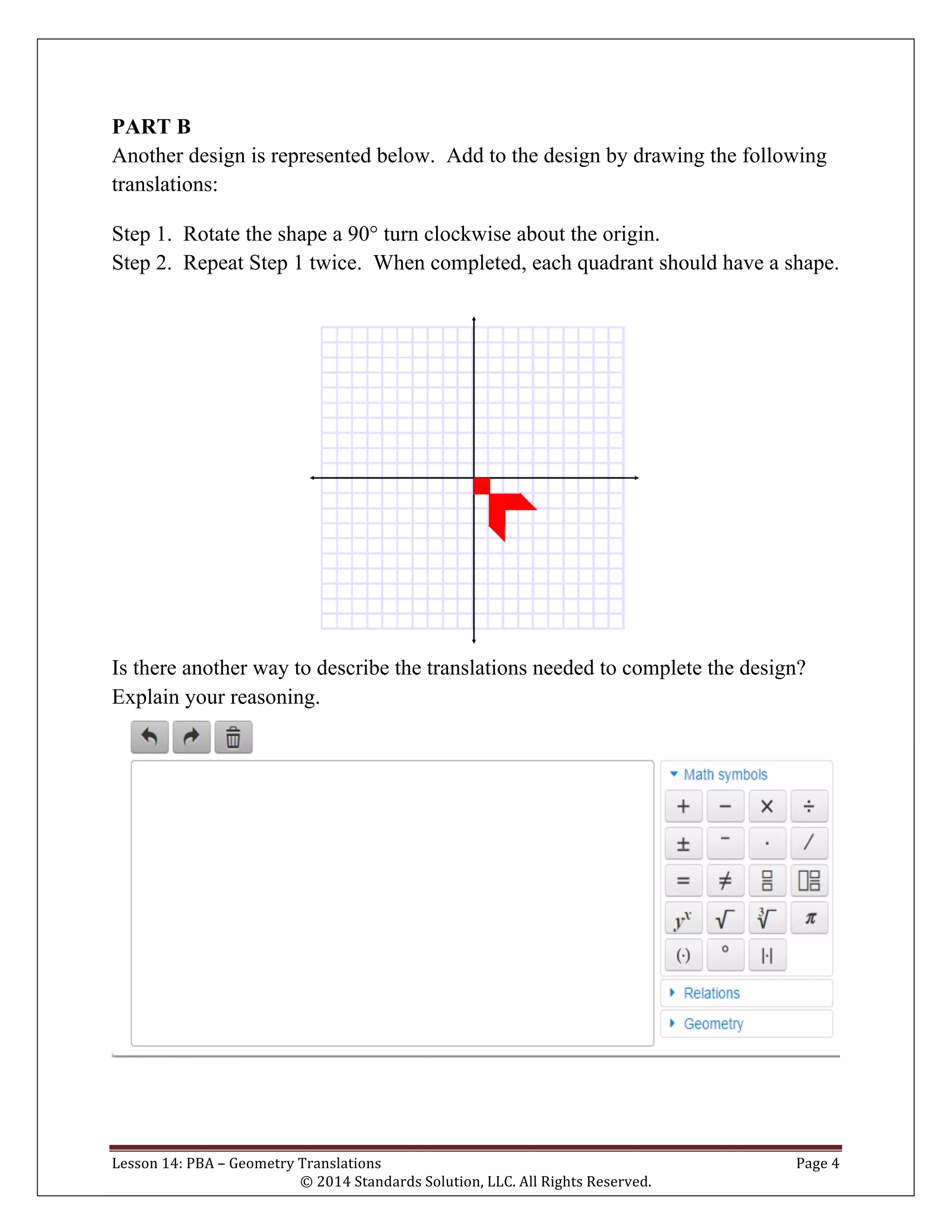 Math parcc 8 lesson 14 pba geometry translations | PDF