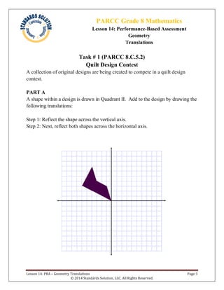 Math parcc 8 lesson 14 pba geometry translations | PDF