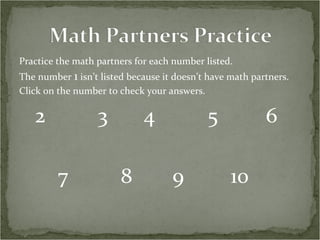 Math partners | PPT