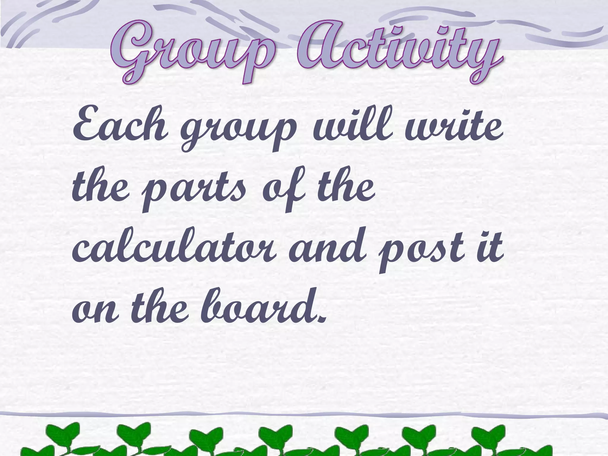 Math(parts of a calculator) | PPT