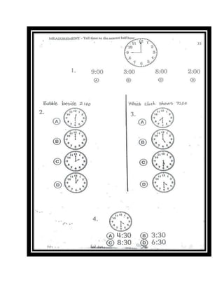 MATH: POST TEST 1ST GRADE | DOCX
