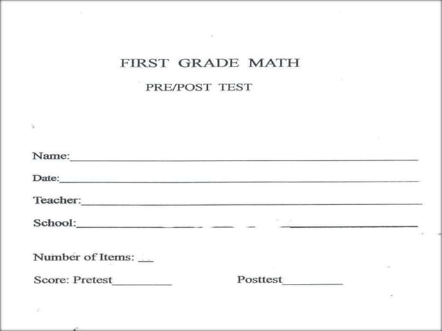 MATH: POST TEST 1ST GRAD | PPT