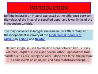 APPLICATION OF DEFINITE INTEGRAL | PPTX