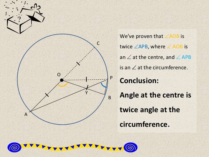 Math Proof: Angle at circumference is twice angle at centre