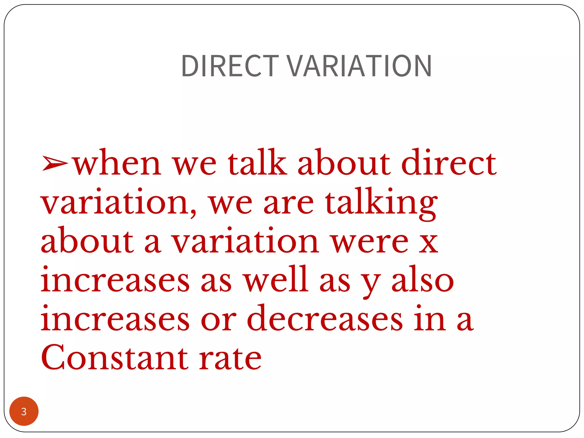 direct and indirect variation | PPTX