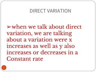 direct and indirect variation | PPTX