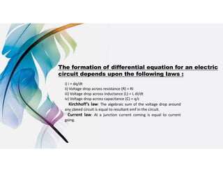 applications of differential equations in RL-RC electrical circuit ...
