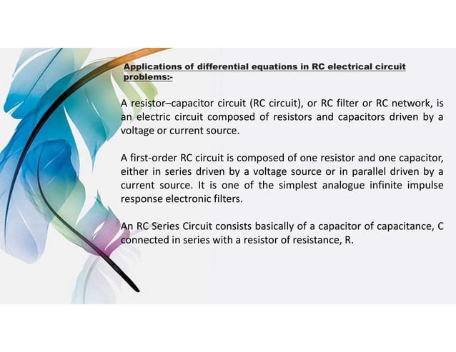 applications of differential equations in RL-RC electrical circuit problems | PDF | Physics ...