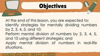 Mastering Mental Division by 2, 3, 4, 5, and 10 Using Multiplication ...