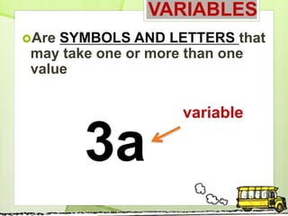 Contant, Variable and Algebraic Expressions | PPTX