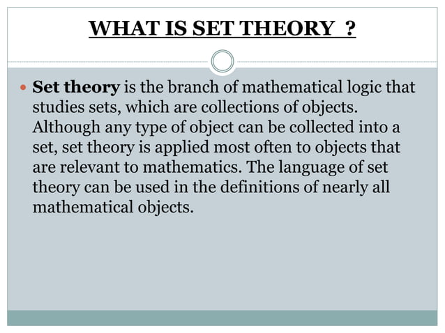 applications of set theory in economical problem | PPTX | Physics | Science