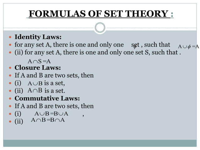 applications of set theory in economical problem | PPTX | Physics | Science