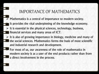 The Importance of Math and 10 Greatest Msthemeticians. | PPTX