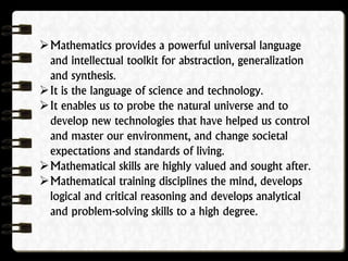 The Importance of Math and 10 Greatest Msthemeticians. | PPTX