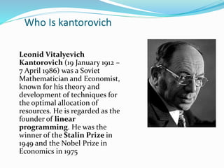 Leonid Kantorovich Vs Myself | PPTX