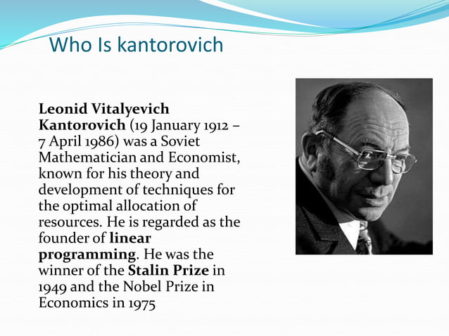 Leonid Kantorovich Vs Myself | PPT