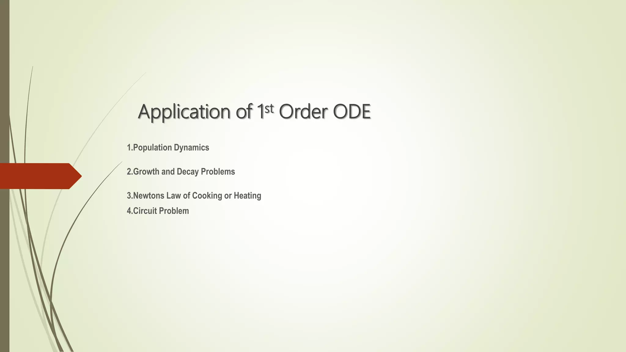 Application of 1st Order ODE | PPT