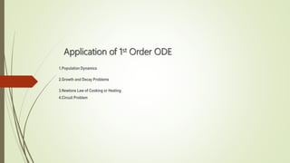 Application of 1st Order ODE | PPT