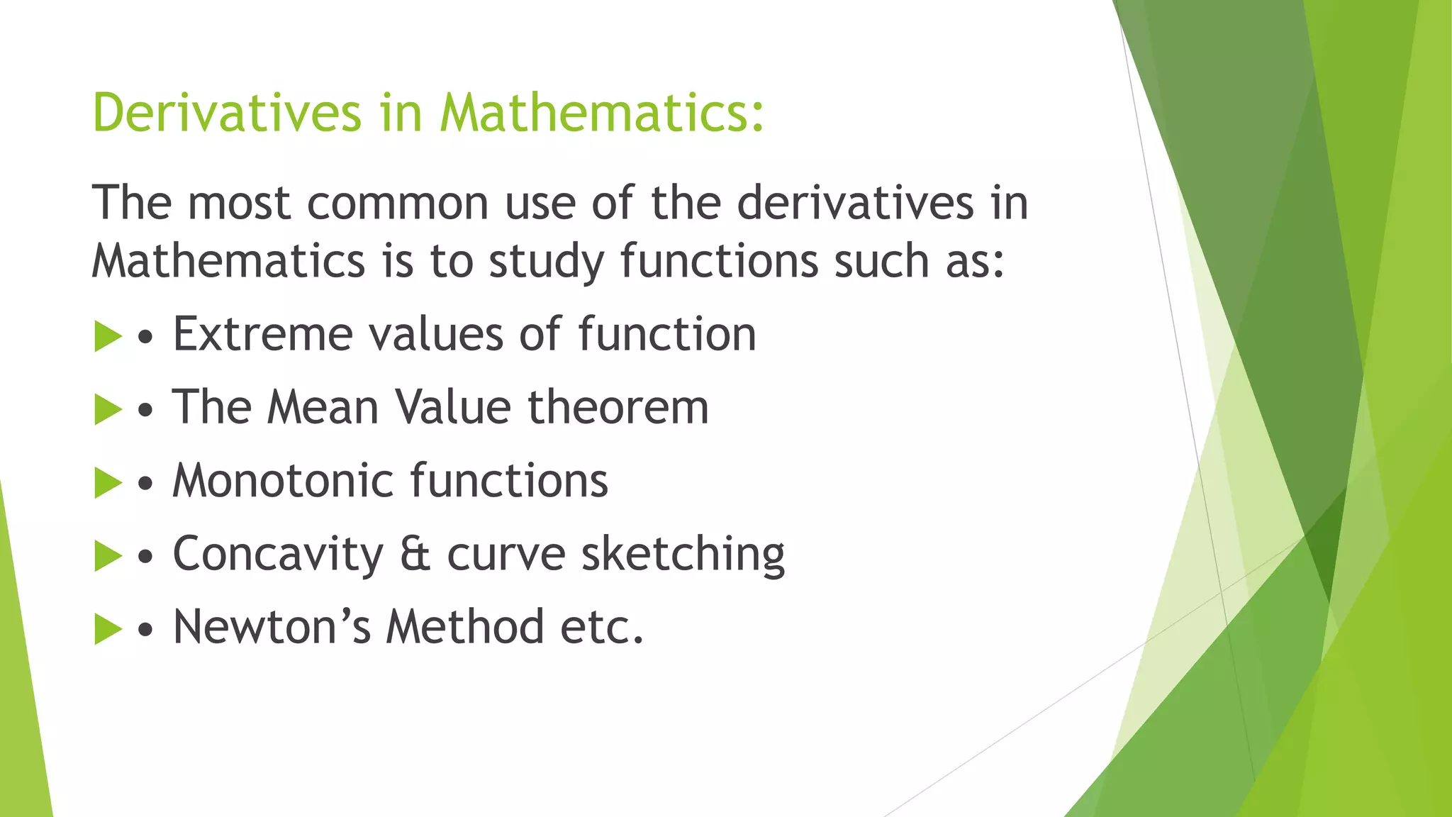 derivatives math | PPTX