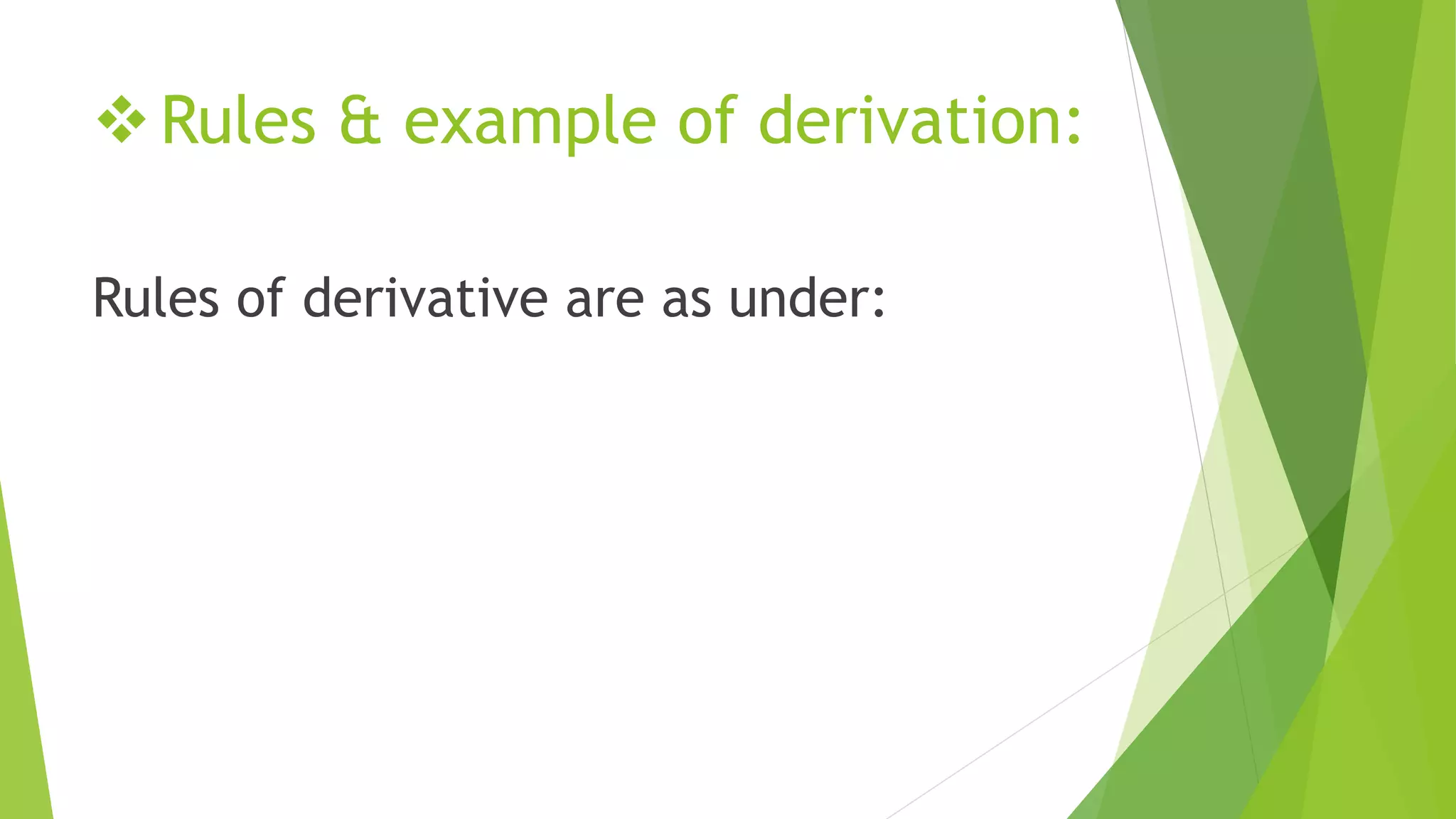 derivatives math | PPTX