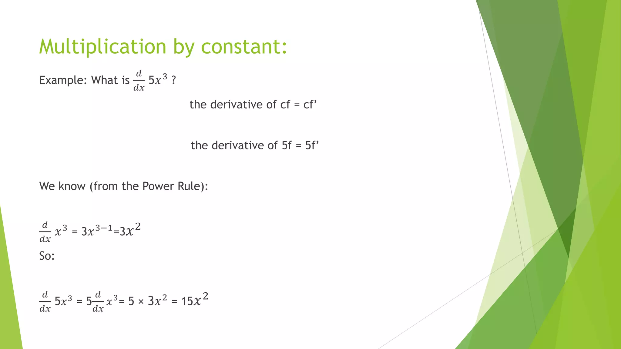 derivatives math | PPTX