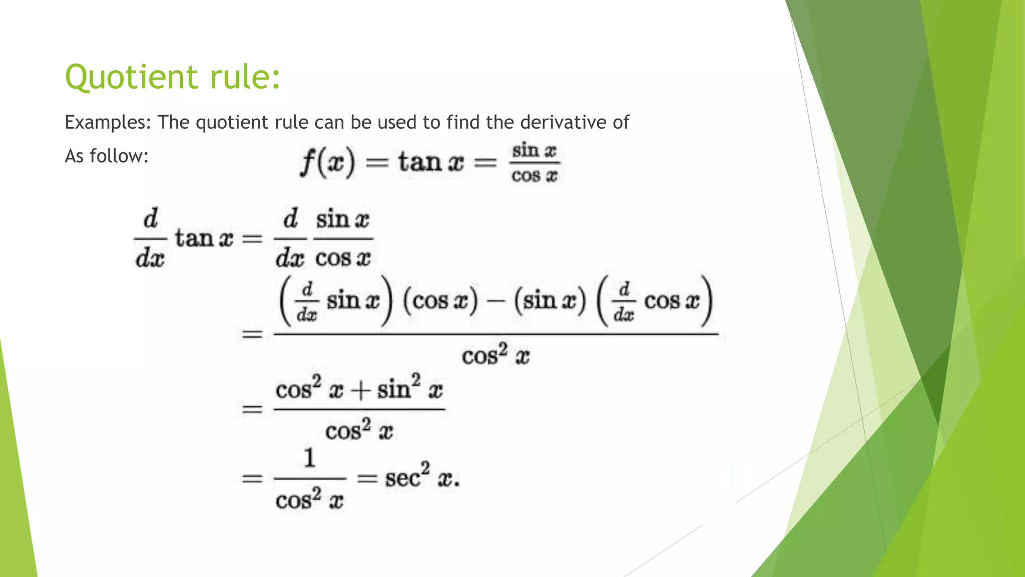 derivatives math | PPTX