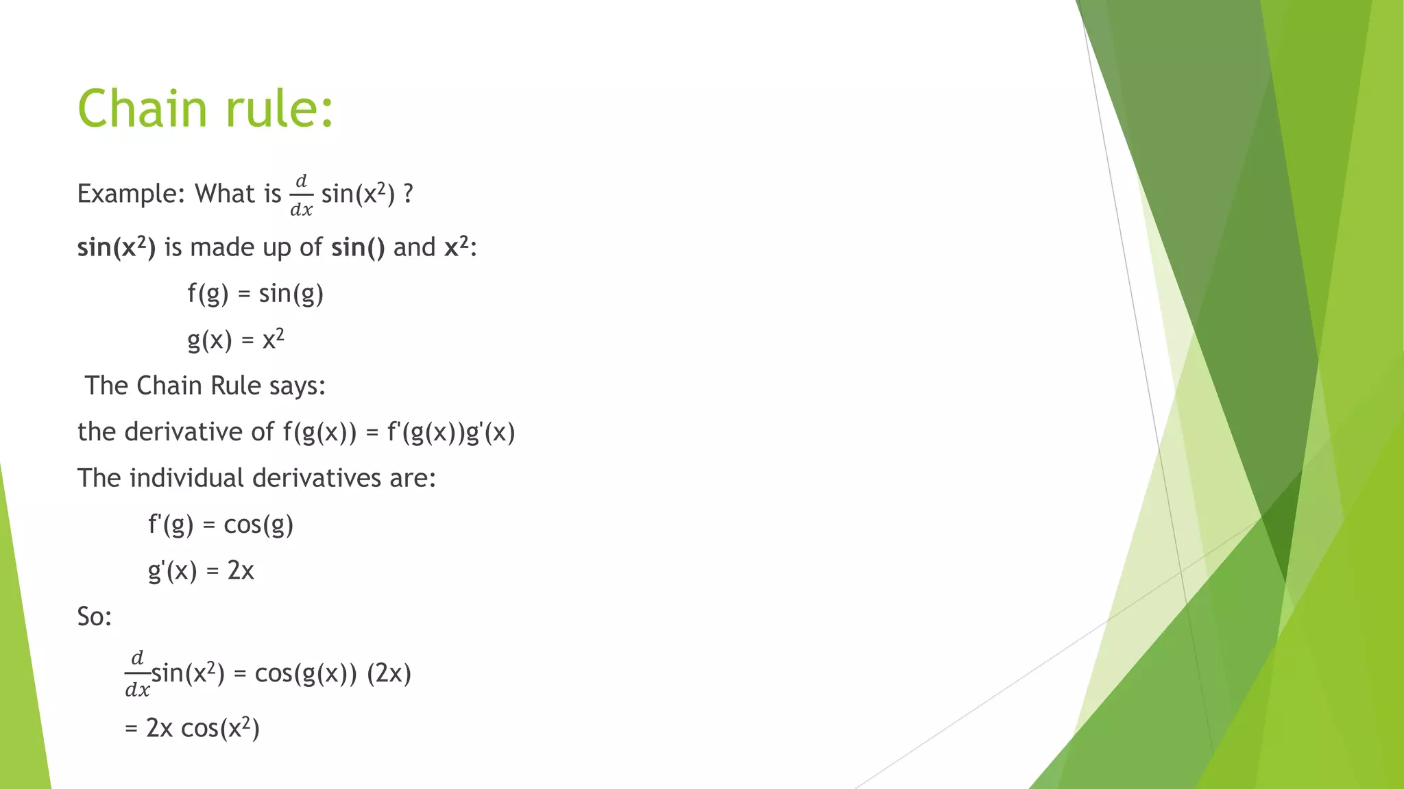 derivatives math | PPTX