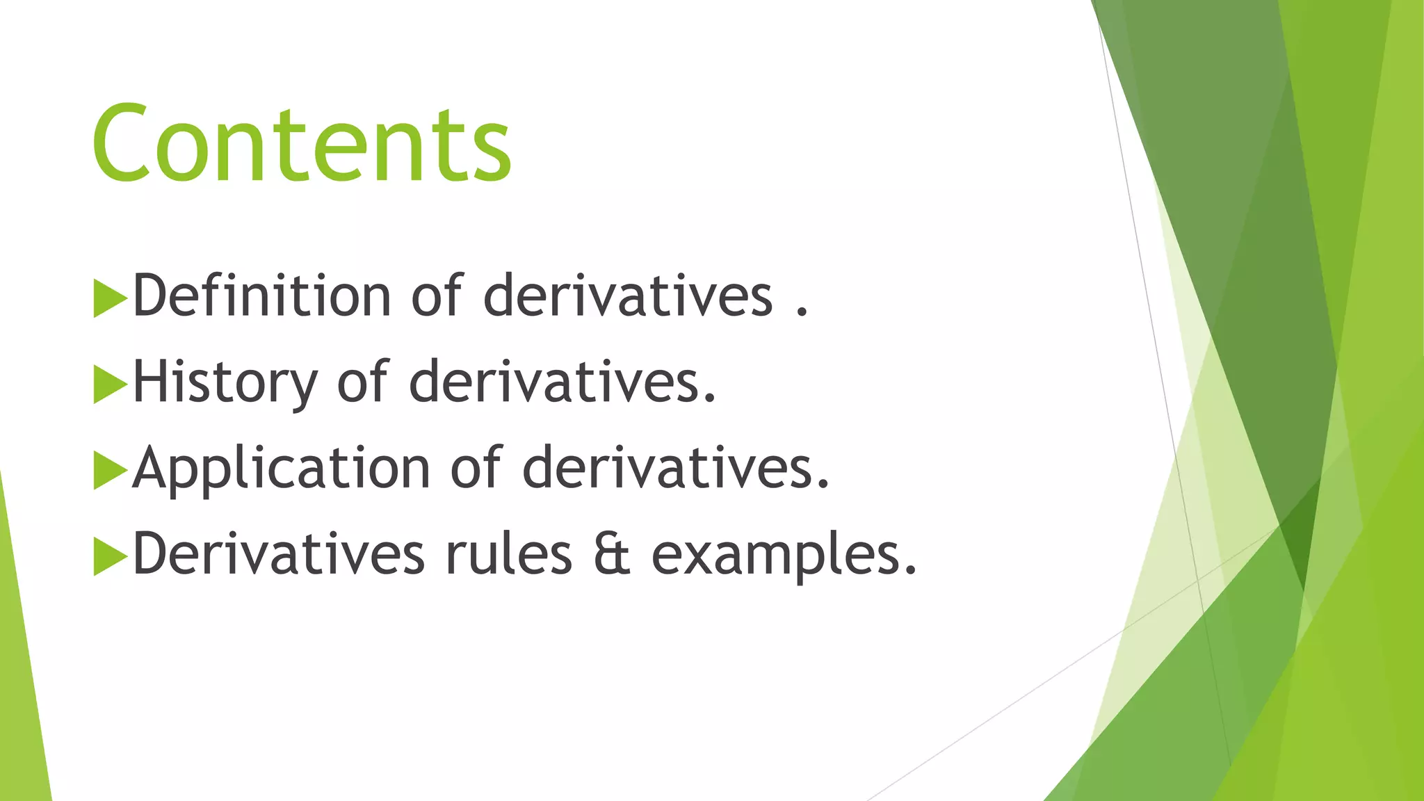 derivatives math | PPTX