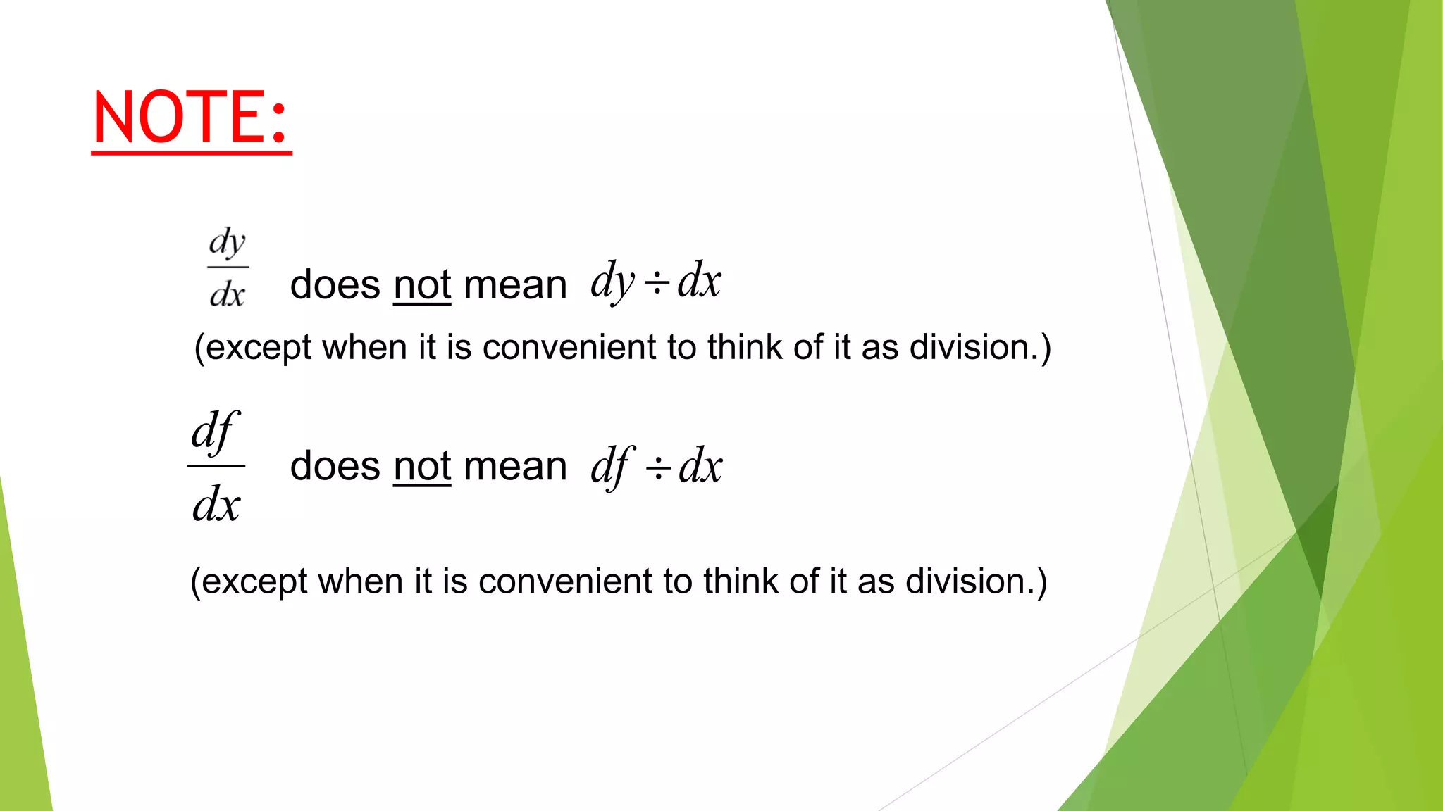 derivatives math | PPTX