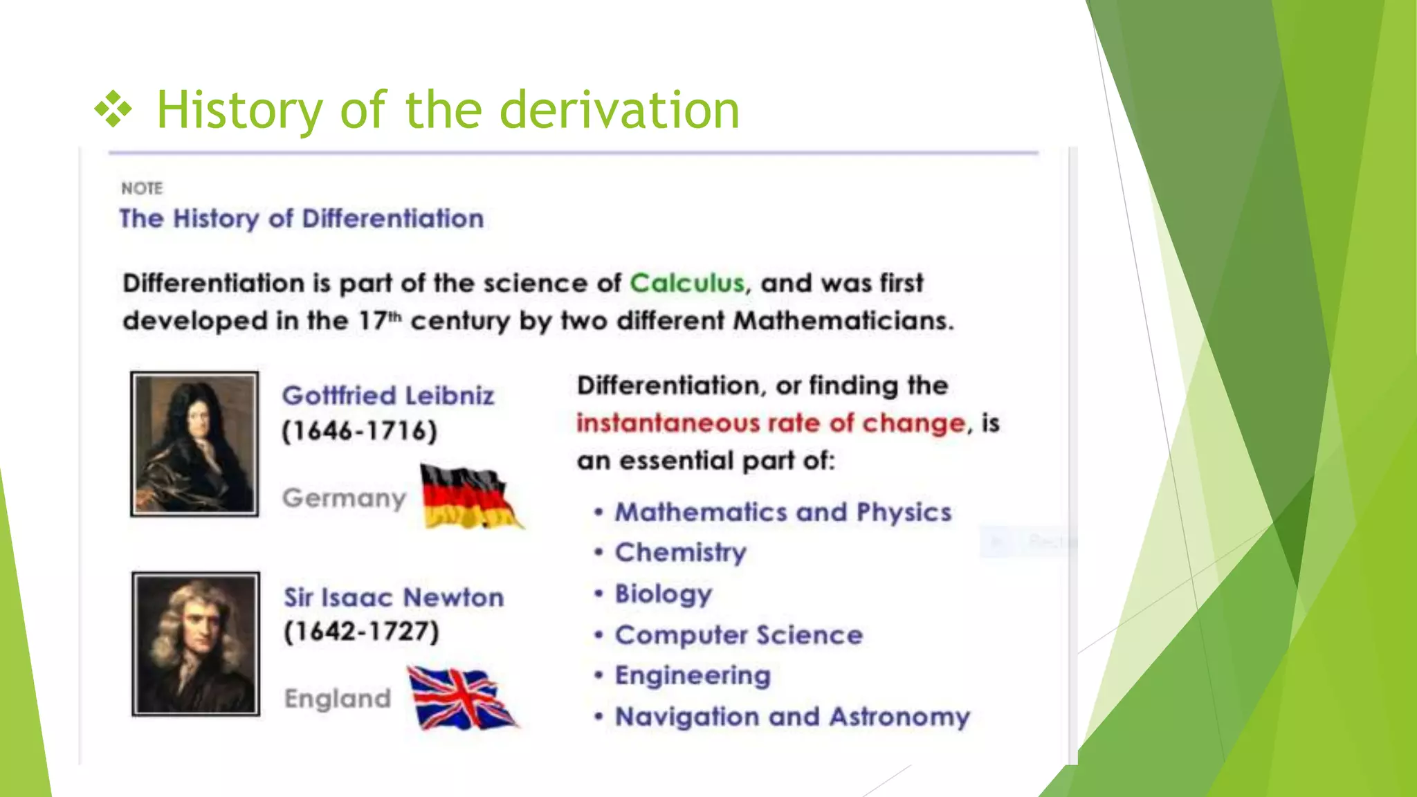 derivatives math | PPTX