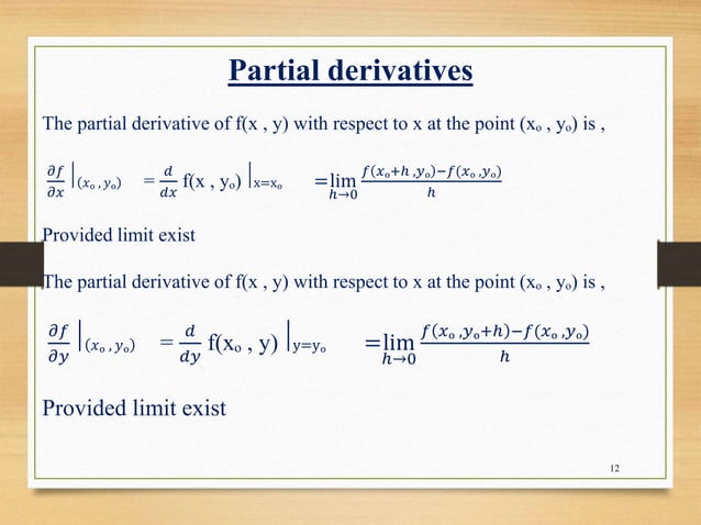 PRESENTATION ON INTRODUCTION TO SEVERAL VARIABLES AND PARTIAL DERIVATIVES | PPT