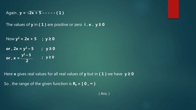 Math presentation on domain and range | PPTX