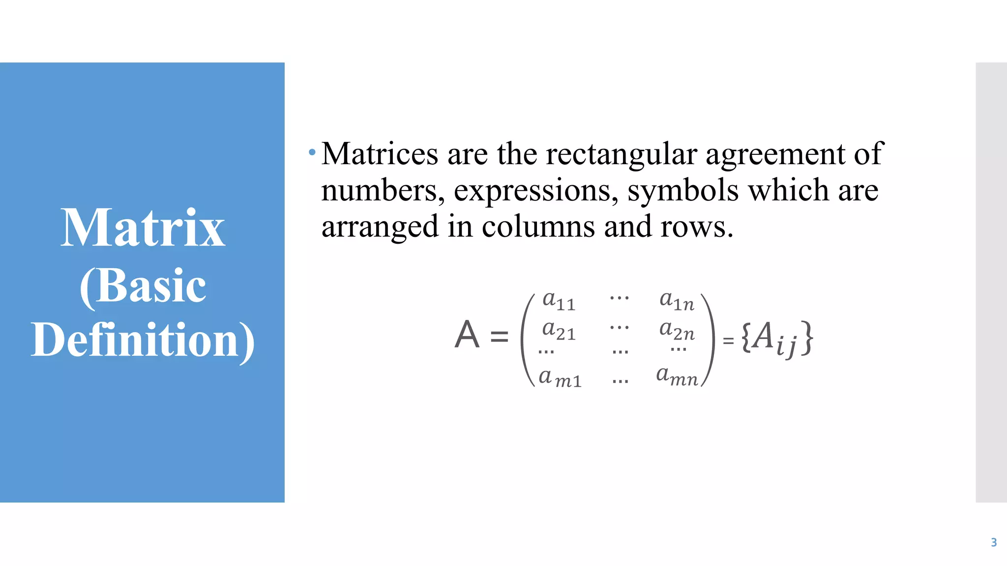Matrix and It's Applications | PPTX | Physics | Science