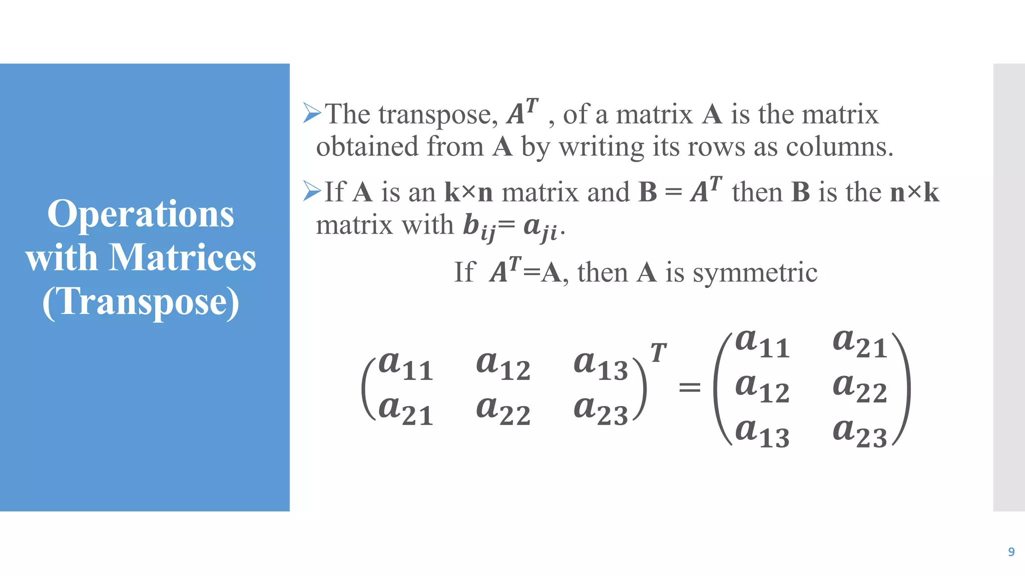 Matrix and It's Applications | PPTX | Physics | Science