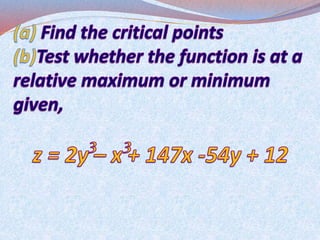 optimization of multivariable function | PPT