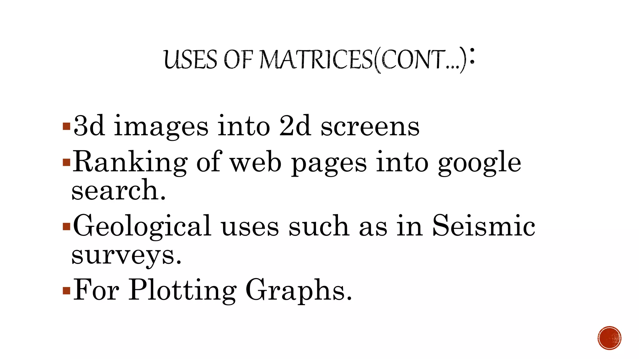 Applications of Matrices in Engineering | PPTX